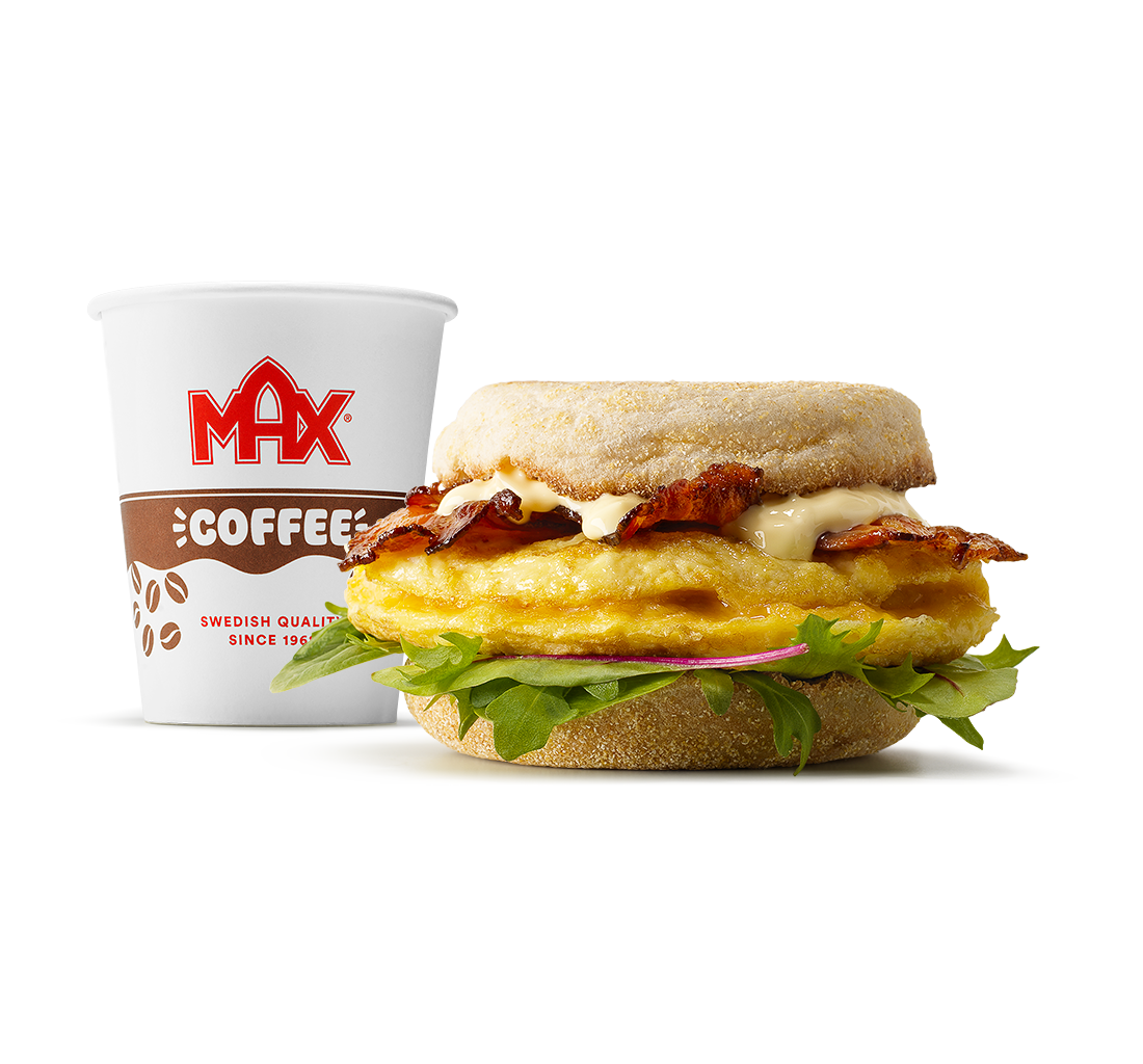 Muffin 'n' Egg Benedict Bacon